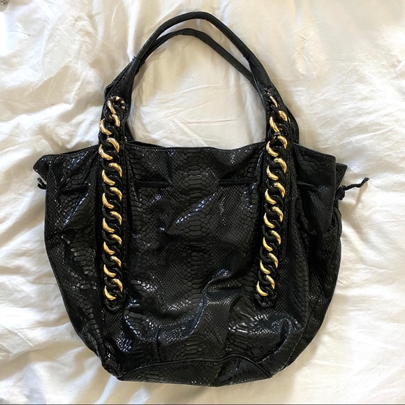 Michael Kors | Bags | Michael Kors Patent Leather Python Shoulder Bag ...